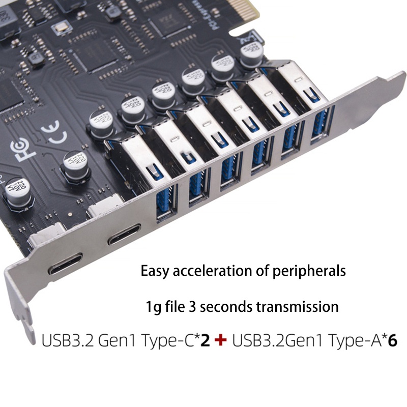 Zzz การ์ดต่อขยาย PCI-E x4 x8 x16 เป็น USB 3 2 USB CA ฮับควบคุม 20Gbps 8 พอร์ต - zzzone.th - ThaiPick