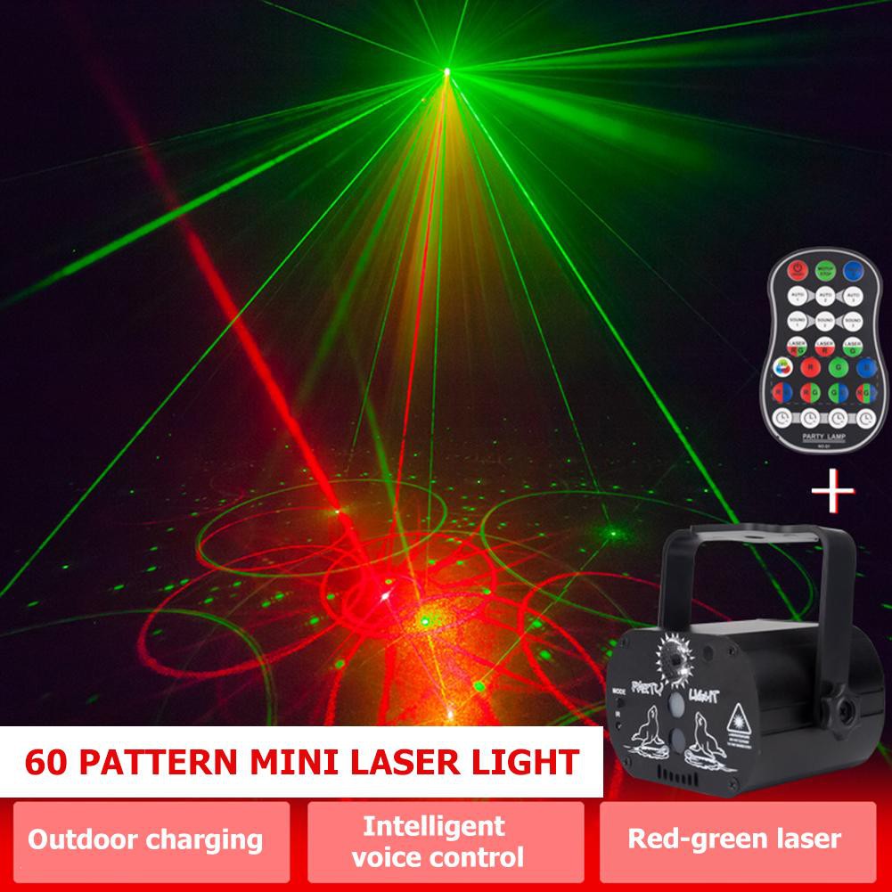 Rechargeable Mini LED Laser Projector Stage Light Club Party DJ Disco ...