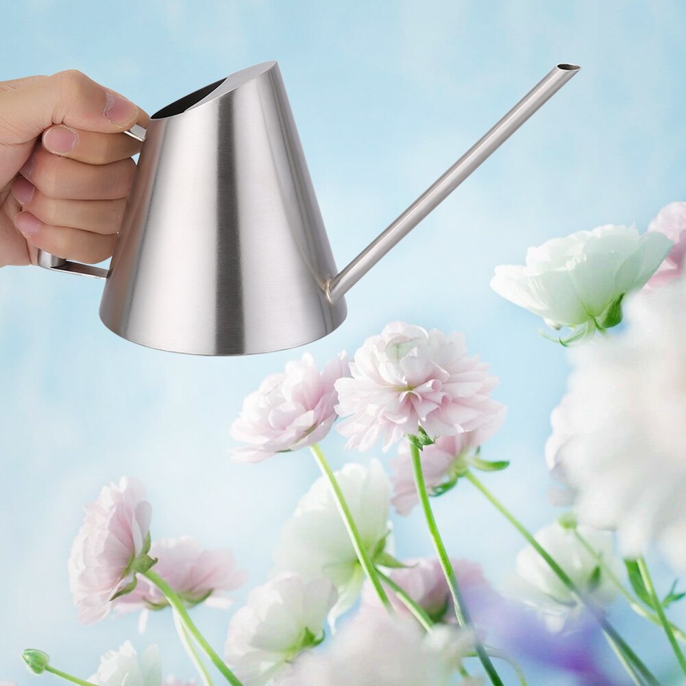 Mini Stainless Steel Fashion Home Office Watering Can Brushed Long ...