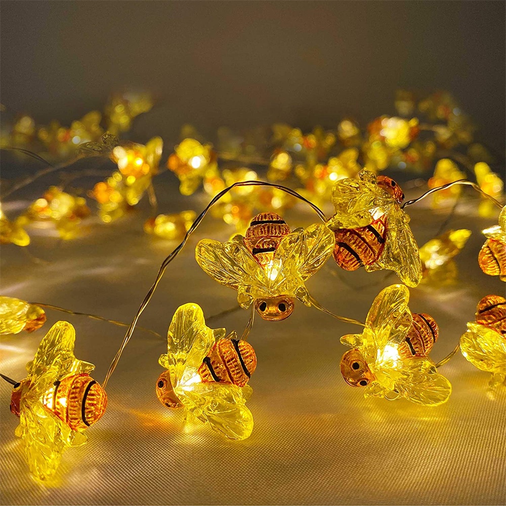 204M 40 Led Honey Bee Fairy String Light USBBattery Powered With Remote Outdoor Waterproof for ...