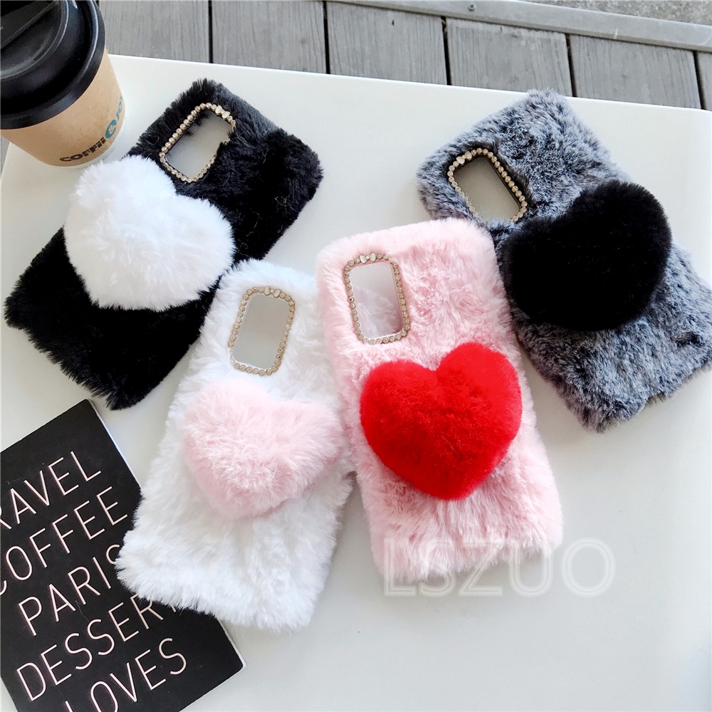 Fashion Love Plush Soft Phone Case Cover for Oppo A92S A92 A52 Realme 6 ...
