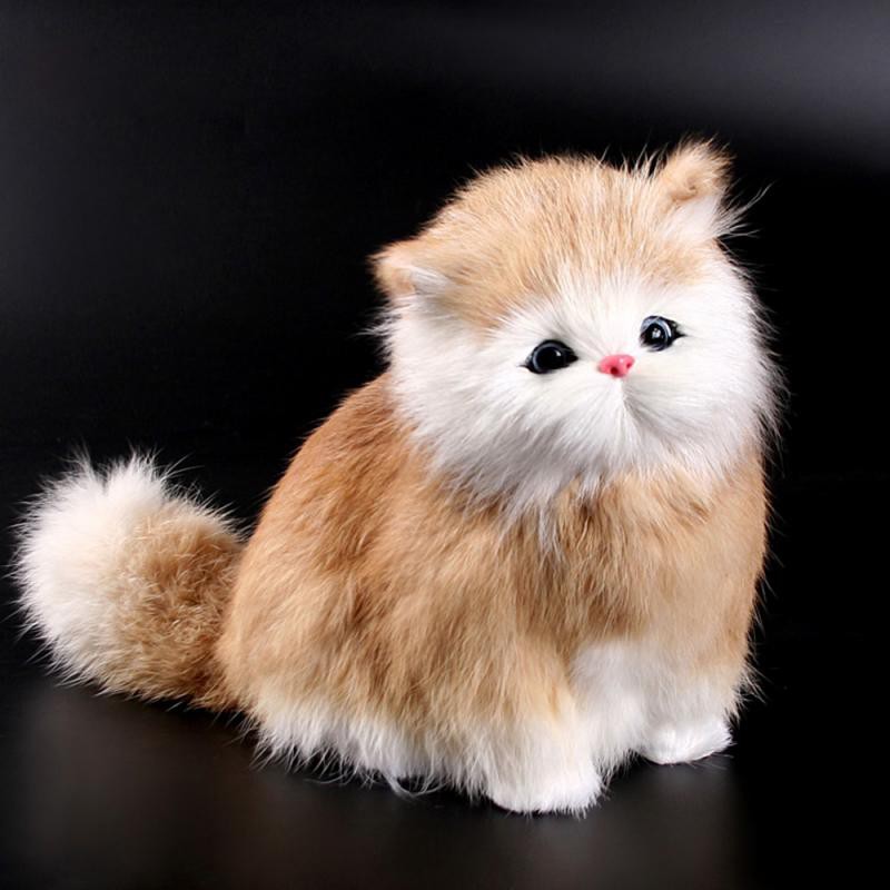 ตุ๊กตา 20CM Lovely lush Cat Sounding Simulation Stuffed lush Sounding ...