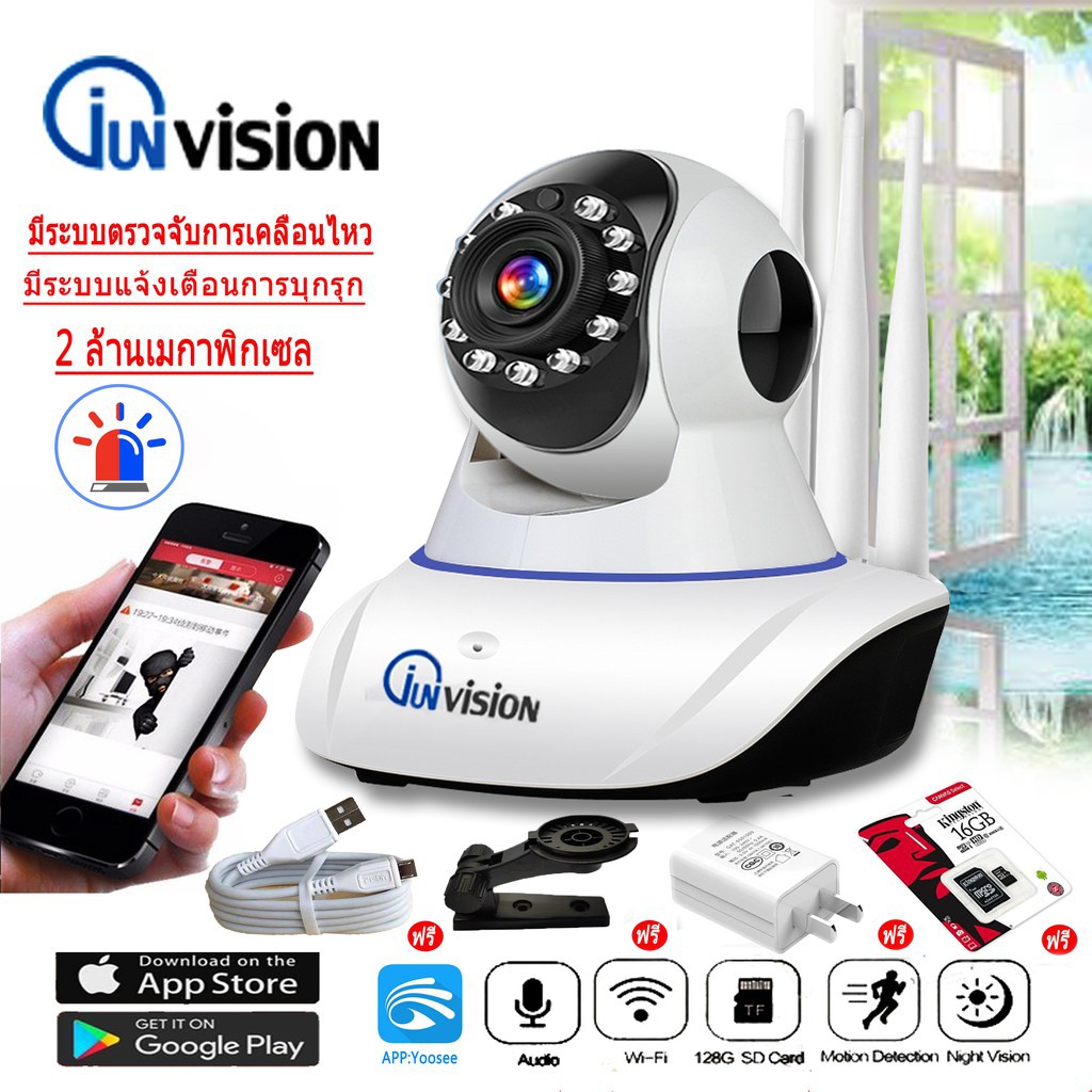 (พร้อมส่ง)กล้องวงจรปิด มีภาษาไทย 2ล้านพิกเซลHD 1080p Wifi Wirless IP ...