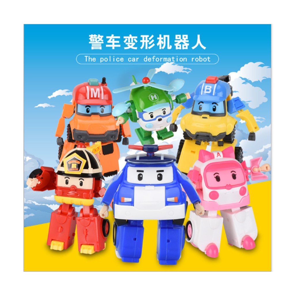 6 in 1 robocar poli heroes หุ่นยนต์รถของเล่นเด็ก - p0mz122dhd - ThaiPick