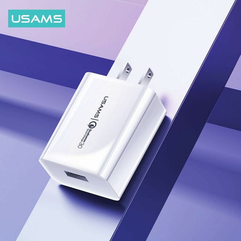 หัวปลั๊ก fast charge QC3.0 18 w Single USB QC3.0 Travel Charger Usams รุ่น T22 - usams_official ...