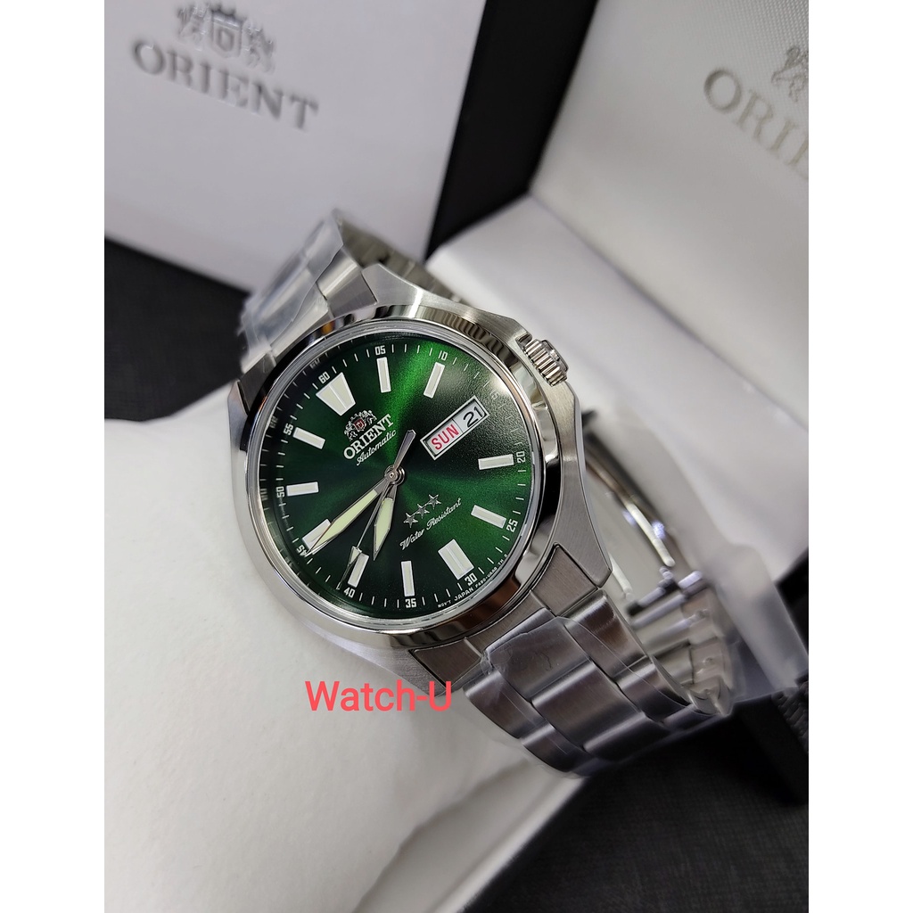 ฟรีติดฟิล์มกระจกกันรอยหน้าปัด นาฬิกา ORIENT AUTOMATIC THREE STAR พรายน้ำชัดเจนมาก รุ่น RA ...