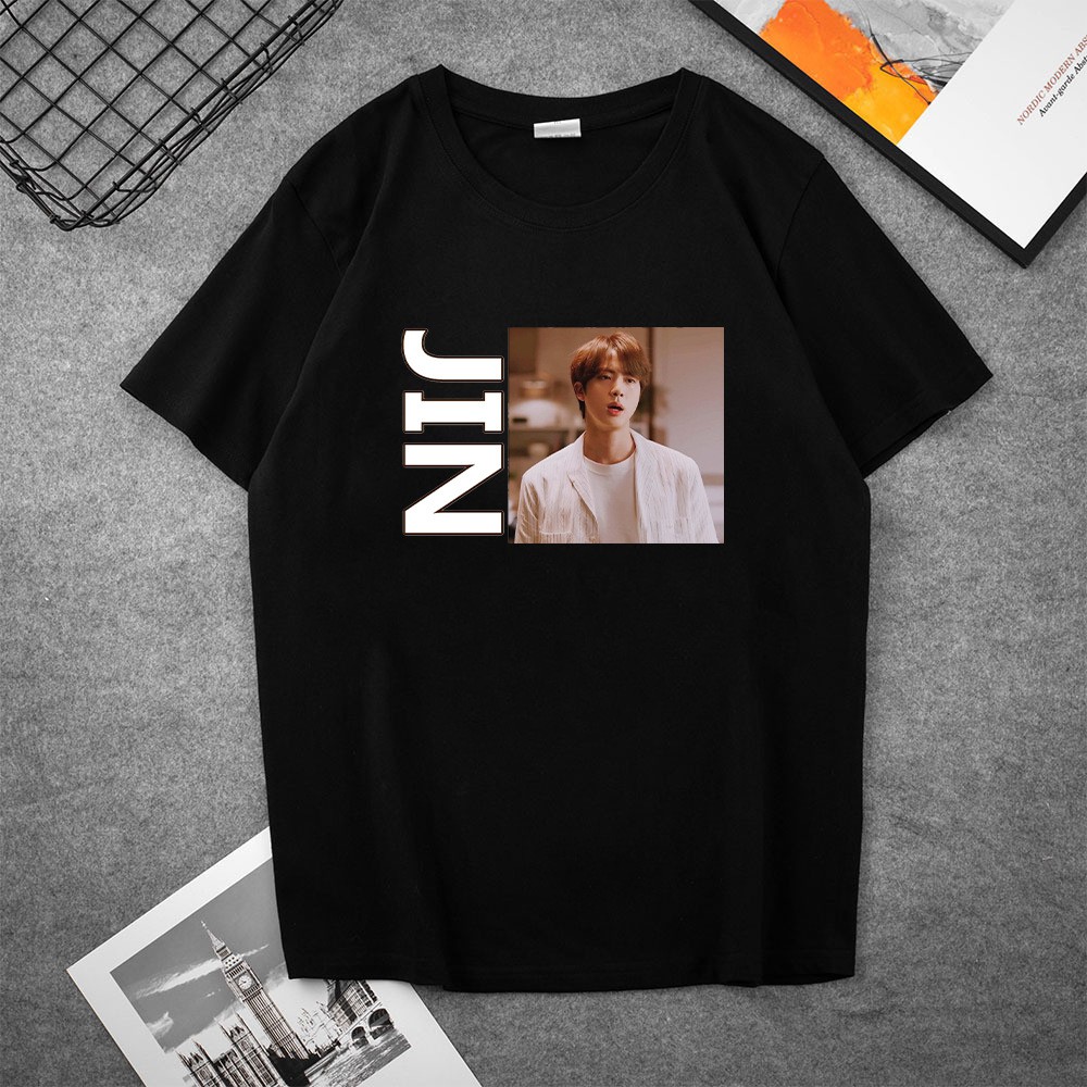 BTS Shirt Oversized BTS Jin V Women Men Couple Tshirt for Girls Cotton ...
