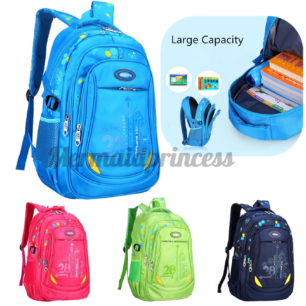 Nylon Kids Backpack Large capacity Children Boys Girls Middle Primary ...