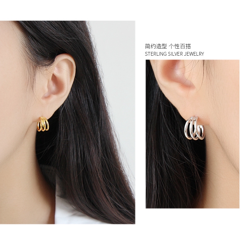 S925 Ins ต่างหูสตรีแบบแป้นทรงกลม - lzc407554290.th - ThaiPick