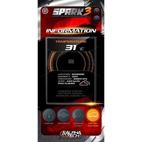 กล่องคันเร่งไฟฟ้า ALPHATECH SPARK3 รุ่นใหม่ล่าสุด ปรับได้50ระดับปิดควัน ...