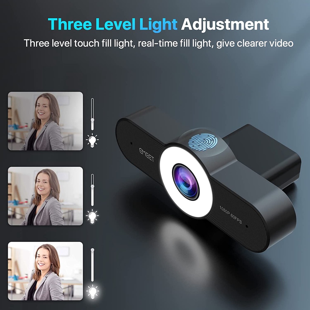 B60FPS 1080P HD Webcam Autofocus Streaming Web Camera EMEET C970L with ...