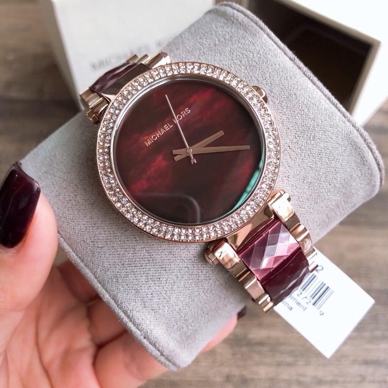 MK6412 MICHAEL KORS Parker Burgundy Dial - Multi-color - nalikashopbyp ...
