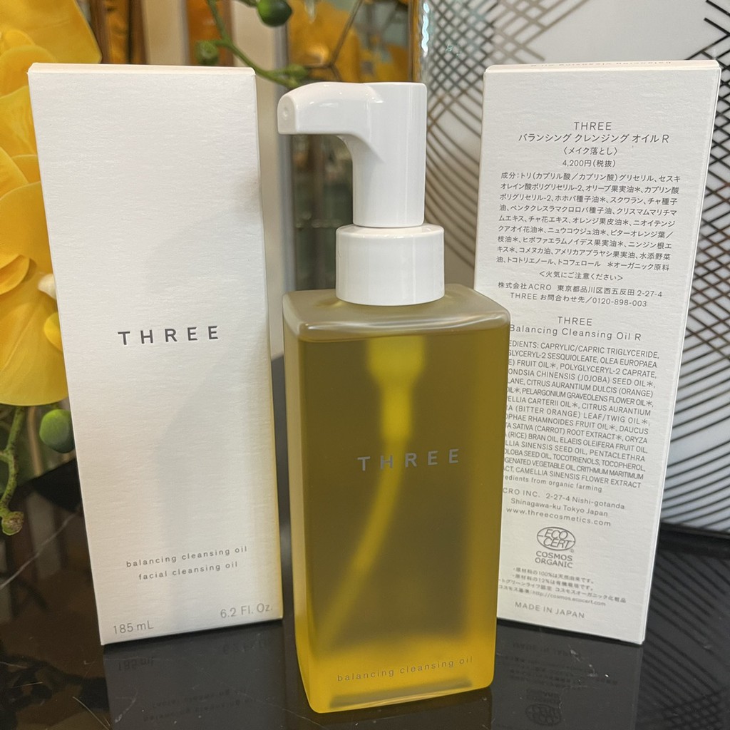 แท้/พร้อมส่ง THREE Cleansing oil R 185ml. ออยล์ทำความสะอาดผิวหน้า ...