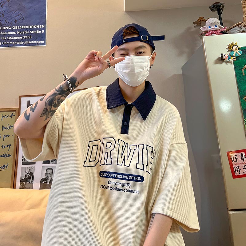 เสื้อโปโลแขนสั้น คอปก ทรงหลวม ขนาดใหญ่ แฟชั่นฤดูร้อน สไตล์เกาหลี สําหรับผู้ชาย ไซซ์ M - 5XL 2022 ...