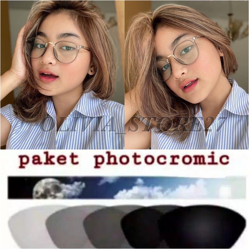 แว่นตากรอบทรงcromic Blueray สําหรับผู้หญิง - olivia_store27.th - ThaiPick
