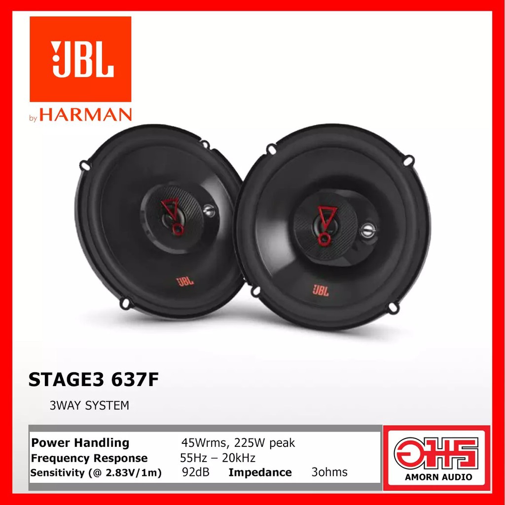 โค้ด KXXTZRMM ลด 500 JBL set STAGE3 607C STAGE3 637F ลำโพงรถยนต์คู่หน้าหลัง 6.5นิ้ว AMORNAUDIO ...
