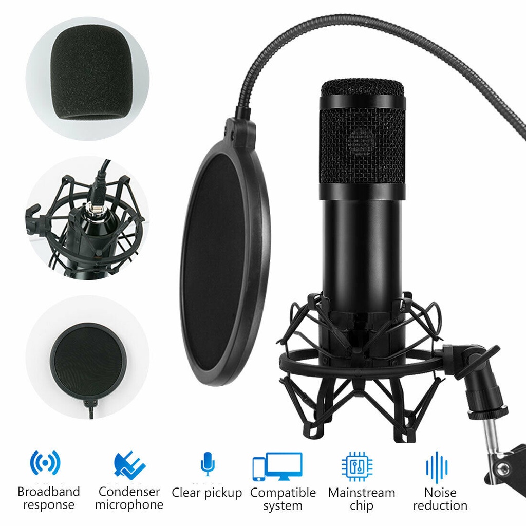BBM 800 Karaoke Microphone BM800 Studio Condenser Mikrofon Mic Bm-800 ...