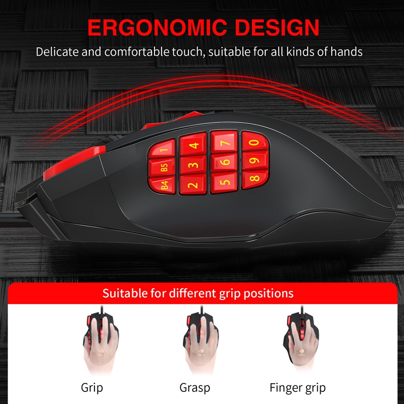เมาส์ เมาส์KCPDS Mouse MultiKey Macro Programming Gaming Wired Optical ...