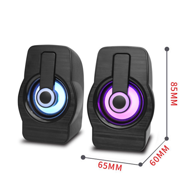 Wired Speaker RGB Light Hifi Stereo USB Mini Multimedia Speaker ...