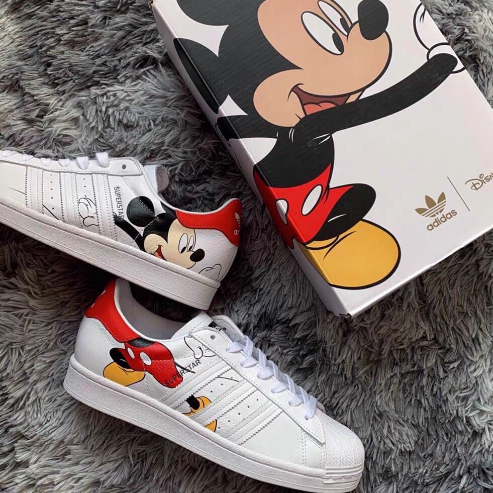 Adidas SUPER STAR หัวเชลล์ ข้อต่อของดิสนีย์ Mickey Mouse 3D พิมพ์ size ...