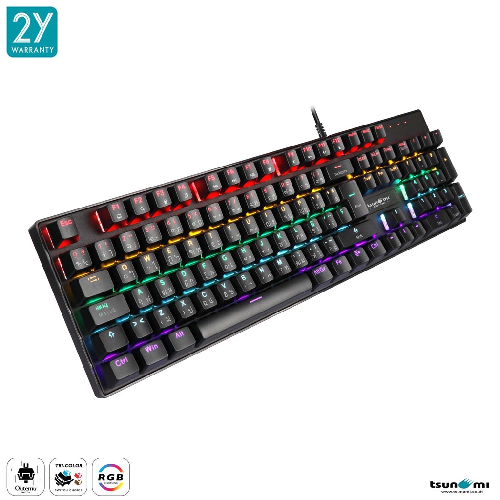 คีย์บอร์ดเกมมิ่ง Tsunami Outemu MK-02 Ver 2022 104 Keys Mechanical ...
