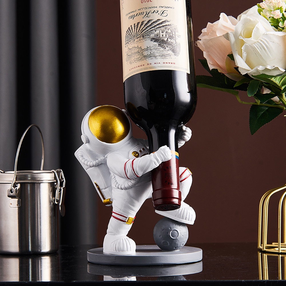 Hanging Wine Glass Holder Astronaut Wine Rack Wine Bottle Glass Holder ...