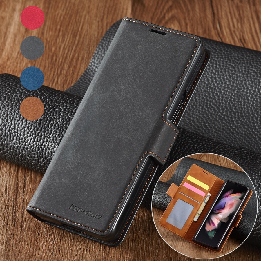 Wallet Magnetic Leather Case For Samsung Galaxy Z Fold 3 Z Flip 3 Z ...