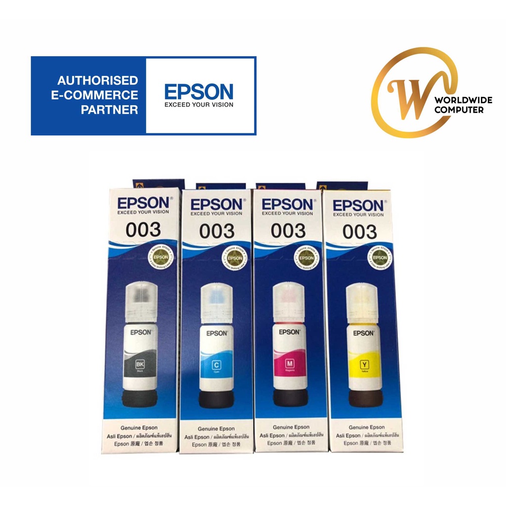 หมึกแท้ Ink Epson 003BK, 003C, 003M, 003Y for L3110, L3150, L5190 ออก ...