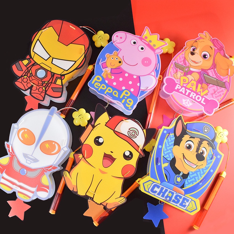 Cartoon Mid-autumn Festival Lantern Childrens DIY Iron Man Pikachu ...