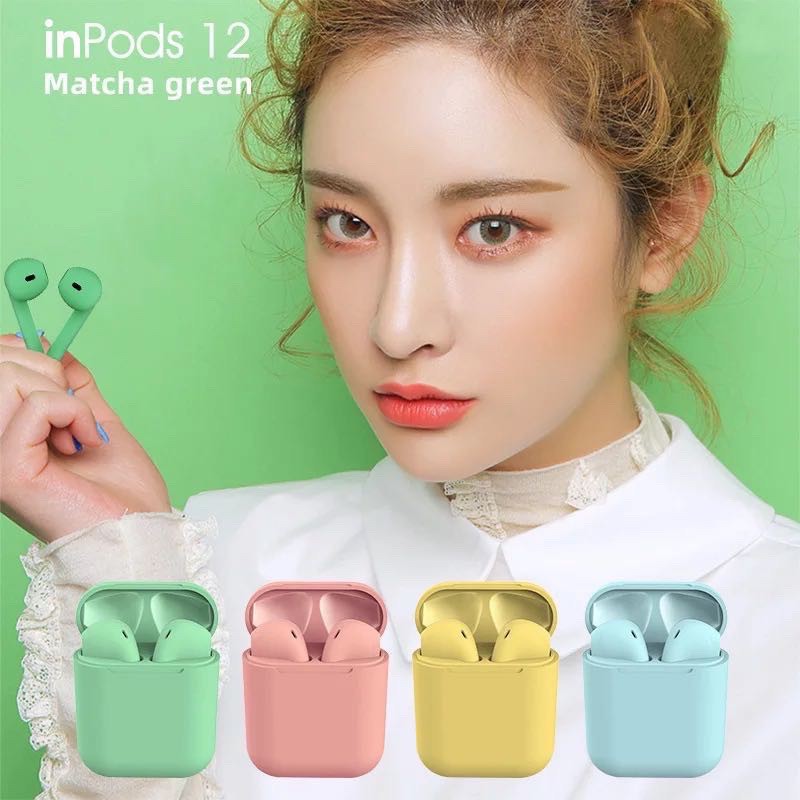 พร้อมส่ง! NEW! Inpods12 TWS พร้อมกล่องชาร์จไฟในตัว แถมฟรีถุงผ้า!! สีสัน ...