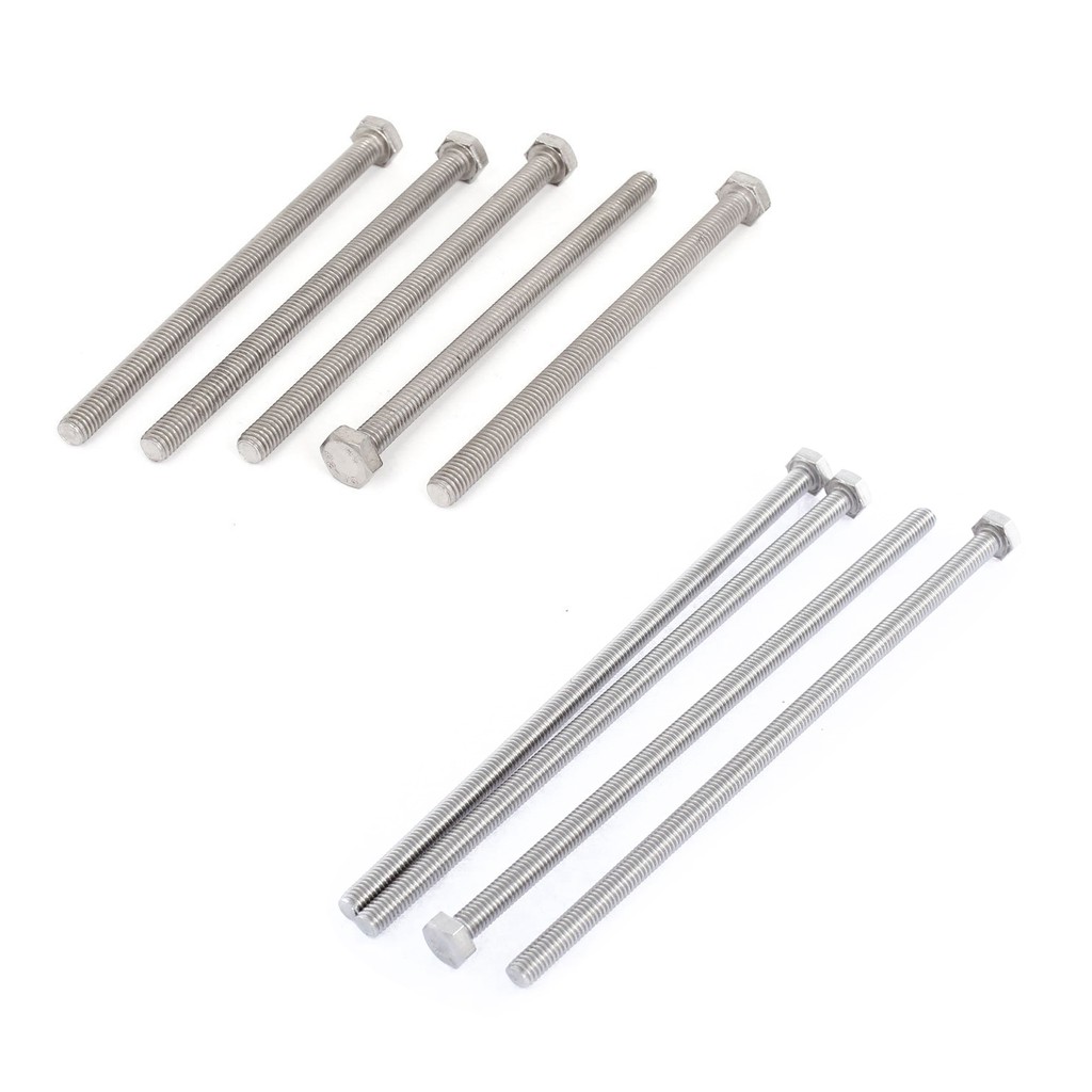 M6 x 150mm Fully Threaded Stainless Steel Hex Head Screw Bolt 4 Pcs ...
