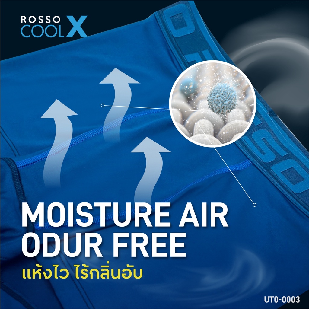 ROSSO กางเกงในชาย ทรง Trunk รุ่น Infinity Cool Smart Sexy โชว์ด้าย รหัส UT0-0003 (แพ็ค 6 ตัว ...