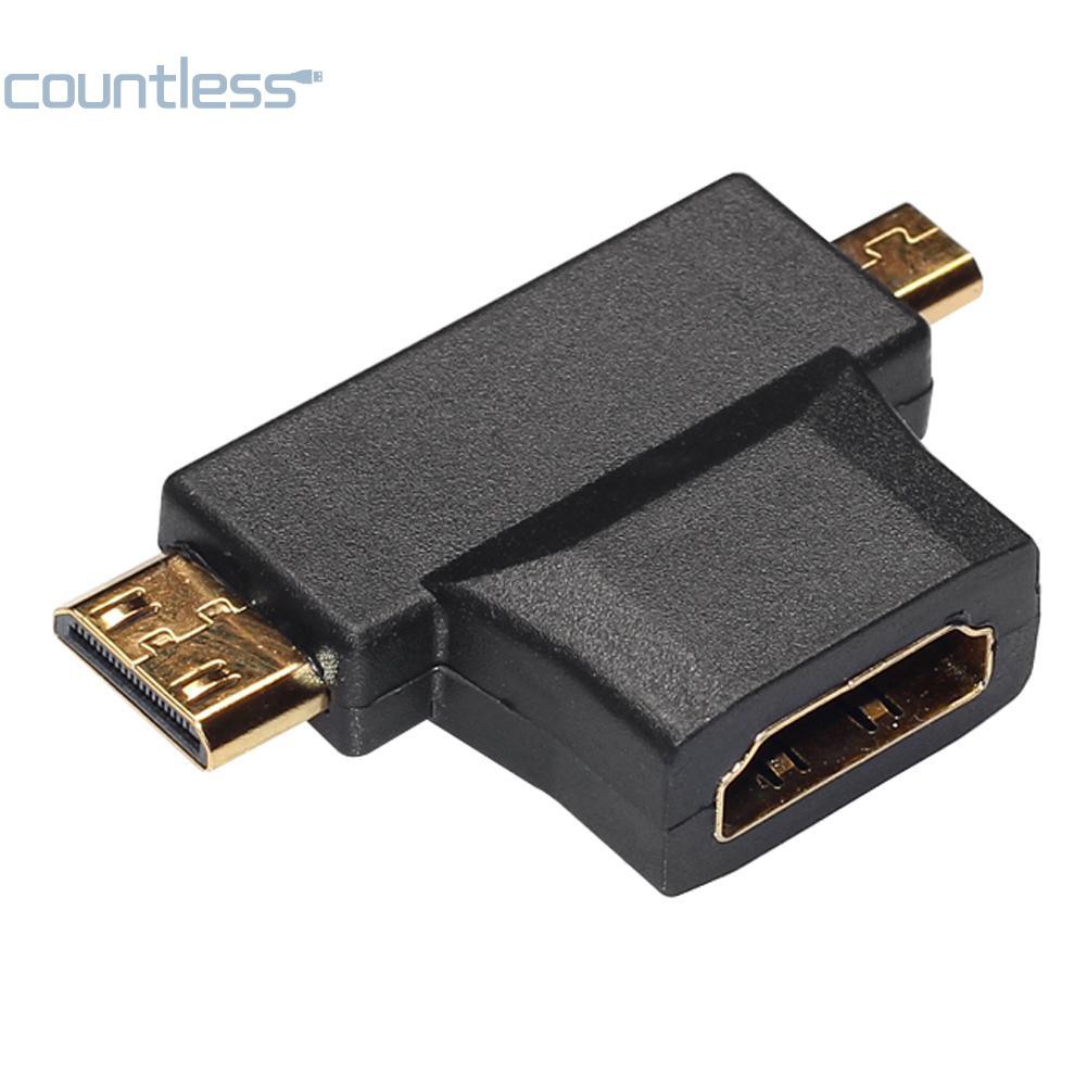 COU 3 x 2 in 1 Multi 90 อะแดปเตอร์แปลง HDMI Female to Mini Micro HDMI ...