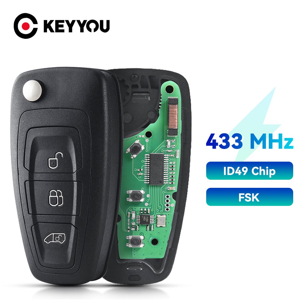 KEYYOU GK2T-15K601-AA Remote Car Key For Ford Transit 2016 2017 2018 2019 2020 433434MHz FSK ...