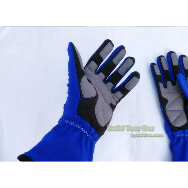 2016 car racing gloves polyester leather fireproof black blue and red ...