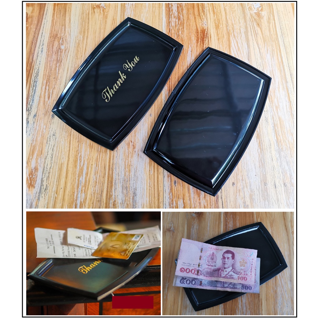 แฟ้มหนังเทียมและถาดพลาสติก สำหรับเก็บเงิน ใส่ใบเสร็จ เงินทอน บัตรเครดิต ...