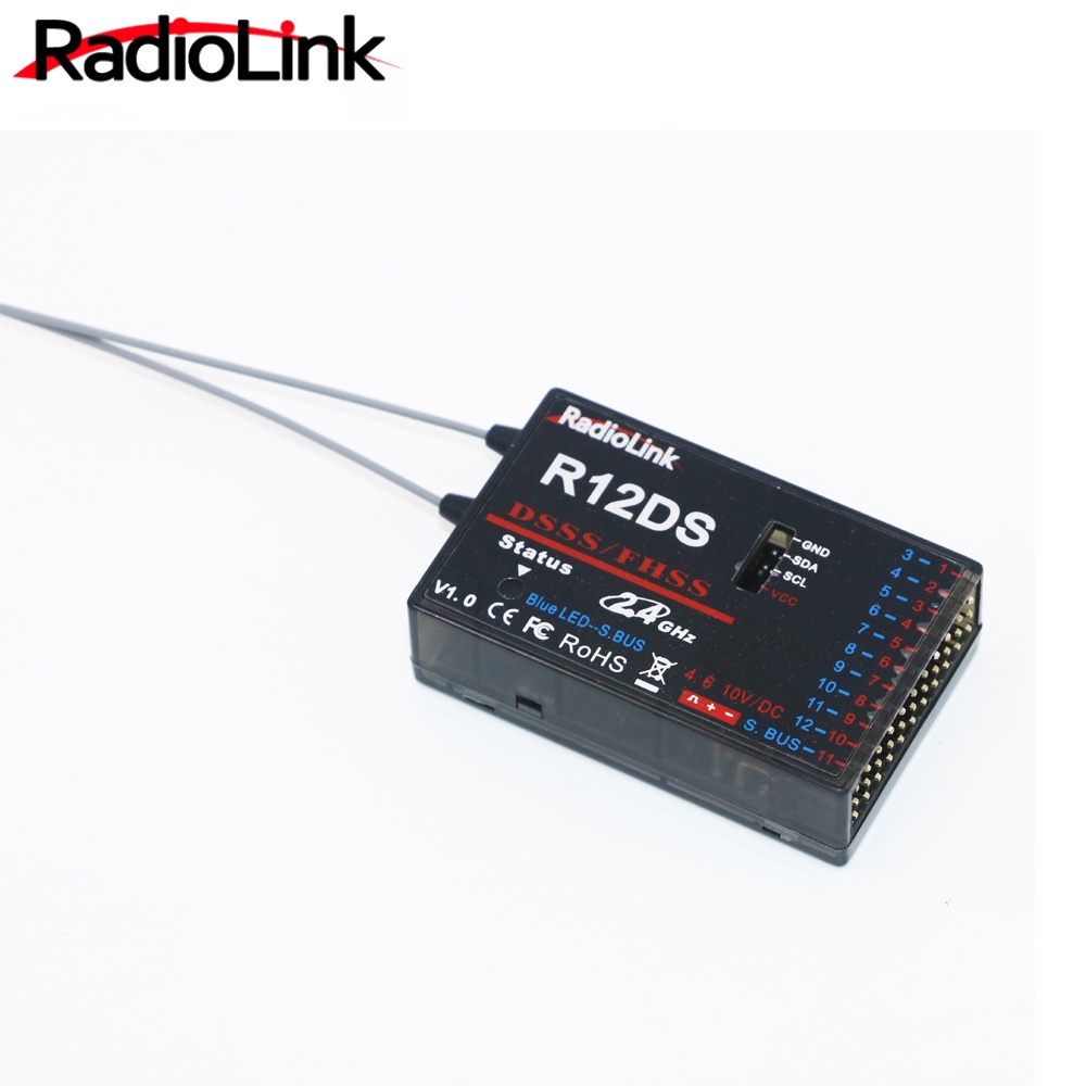 RadioLink R12DS 12CH 12 Channel Receiver 2.4Ghz For AT10 Transmitter ...