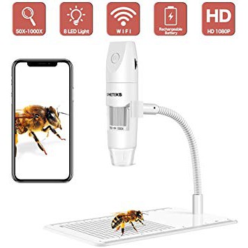 ONETEKS WiFi Microscope, 50X to 1000X Wireless Digital Microscope ...