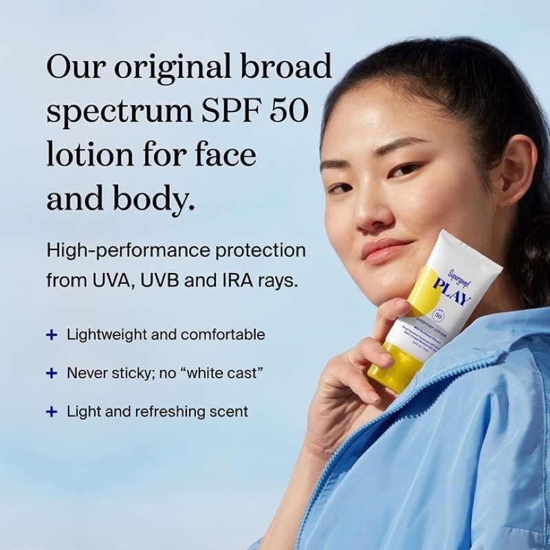 ใส่โค้ด DMELWMK ลด 60.- SUPERGOOP Play Everyday Lotion SPF 50 with Sunflower Extract ครีมกันแดด ...