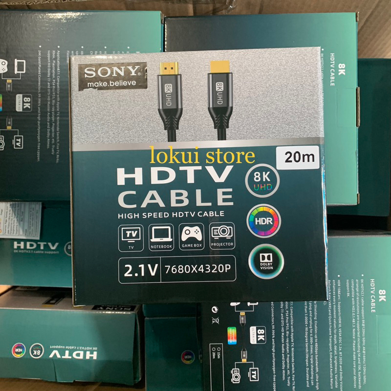 สายเคเบิ้ล HDMI SONY 8K v2.1 20 เมตร 8K v2.1 พรีเมี่ยมสูง SONY 20 เมตร v2.1 ของแท้ - lokuistore ...