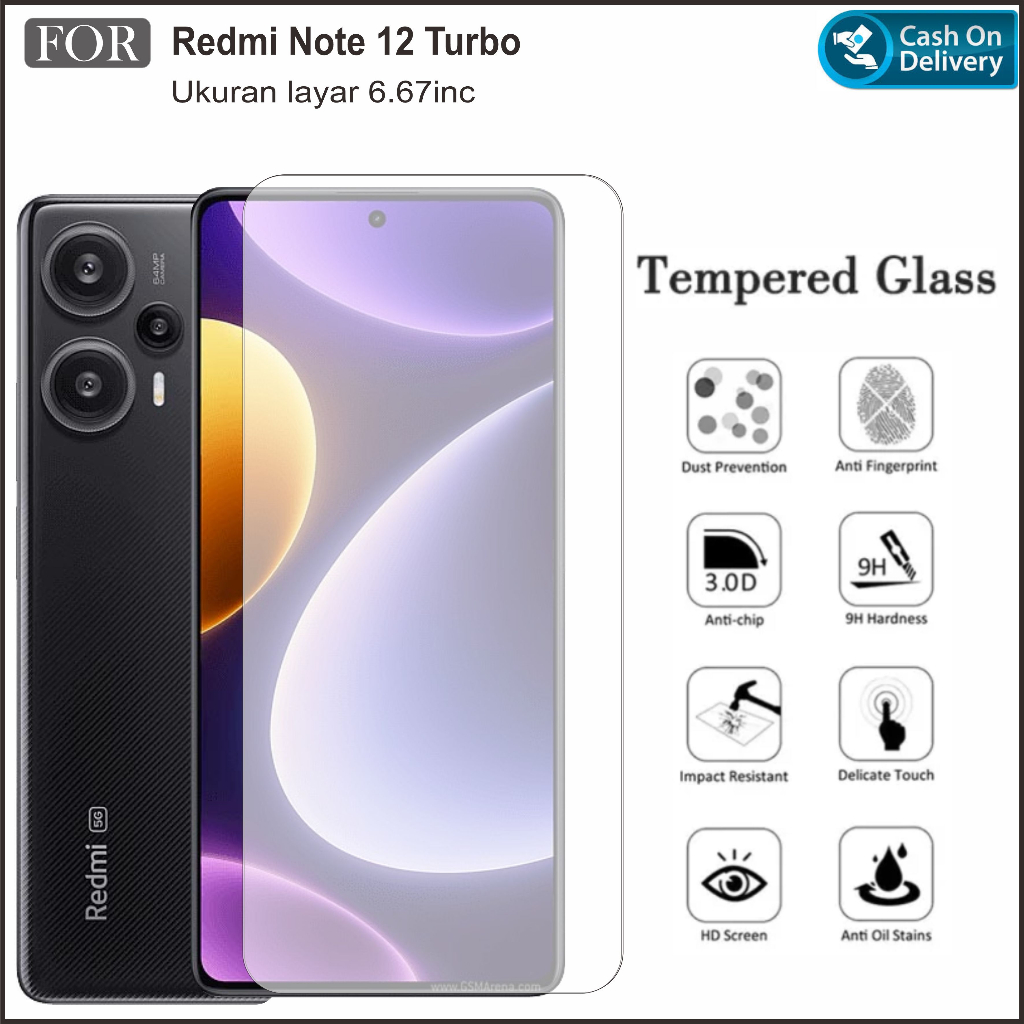 Layar กระจกนิรภัย Redmi Note 12 เทอร์โบ ป้องกันรอยขีดข่วนหน้าจอ ...