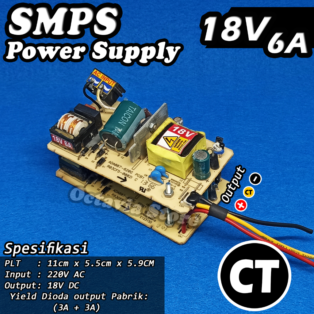 Smps อะแดปเตอร์พาวเวอร์ซัพพลาย 18V 6A CT - surabayacomputerdx.th - ThaiPick