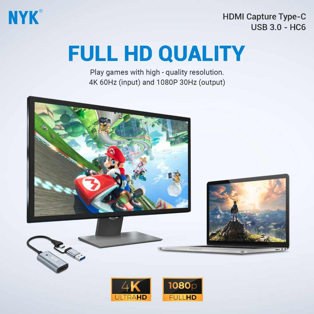 Nyk Video Capture สาย HDMI OTG USB Type C ถึง HDMI HC-6 - mantapbaru.th ...