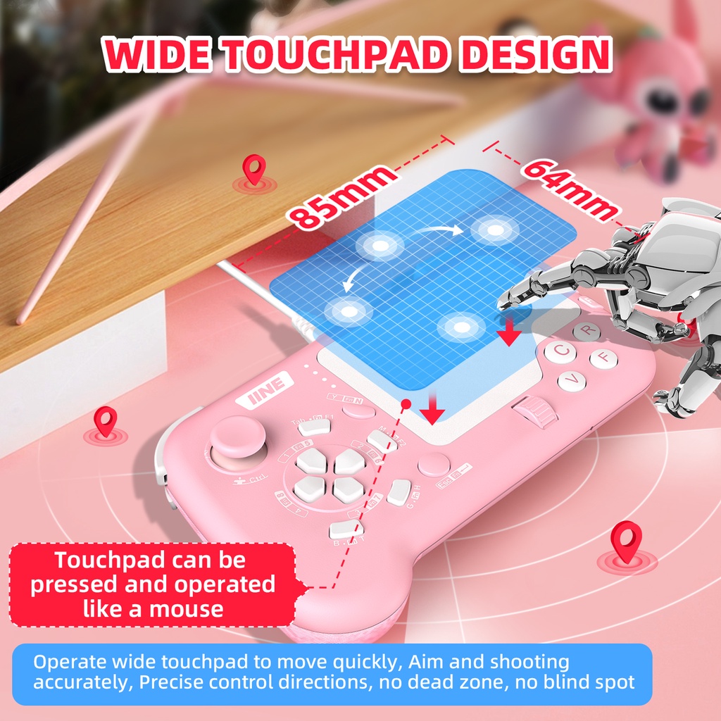 IINE ชุดคีย์บอร์ด และเมาส์ พร้อมทัชแพด สําหรับ Windows PC Mac OS PS4 PS5 Xbox - IINE Official ...