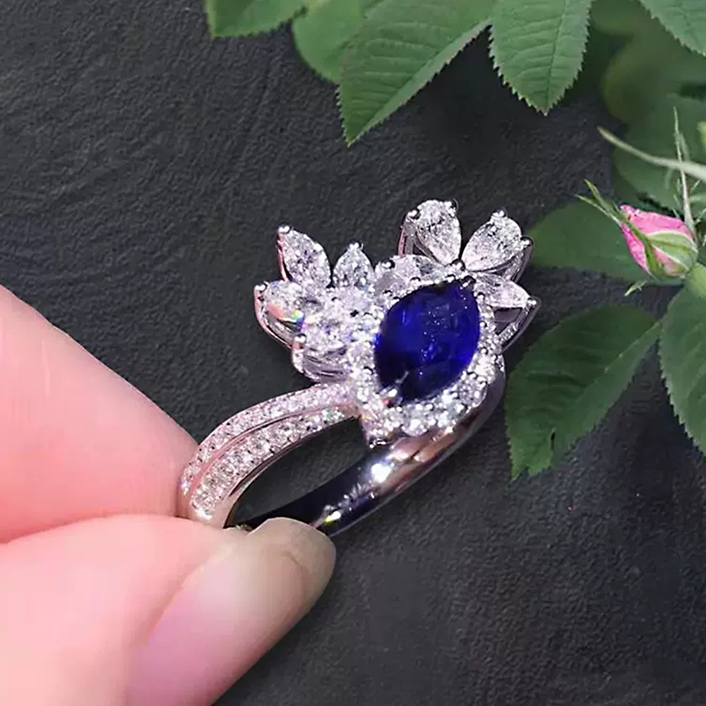 2022 ดอกไม ้ สไตล ์ s925 Silver Royal Blue Pony Eye Ring NO.XC101000084116 - ruidengmy39e.th ...