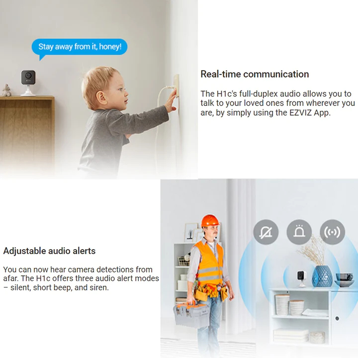 Ezviz H1C HD 1080P กล ้ องวงจรปิดไร ้ สายในร ่ ม ( H1C ...