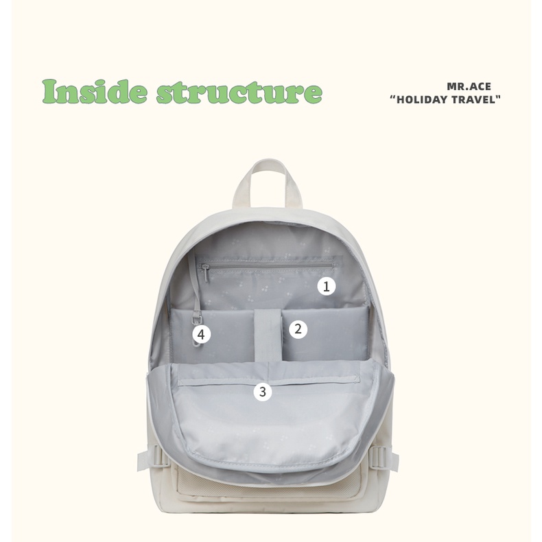 Mr. ace Homme Backpack กระเป๋าไฮโซ กระเป๋าแฟชั่นไลค์สด ความจุขนาดใหญ่ ...