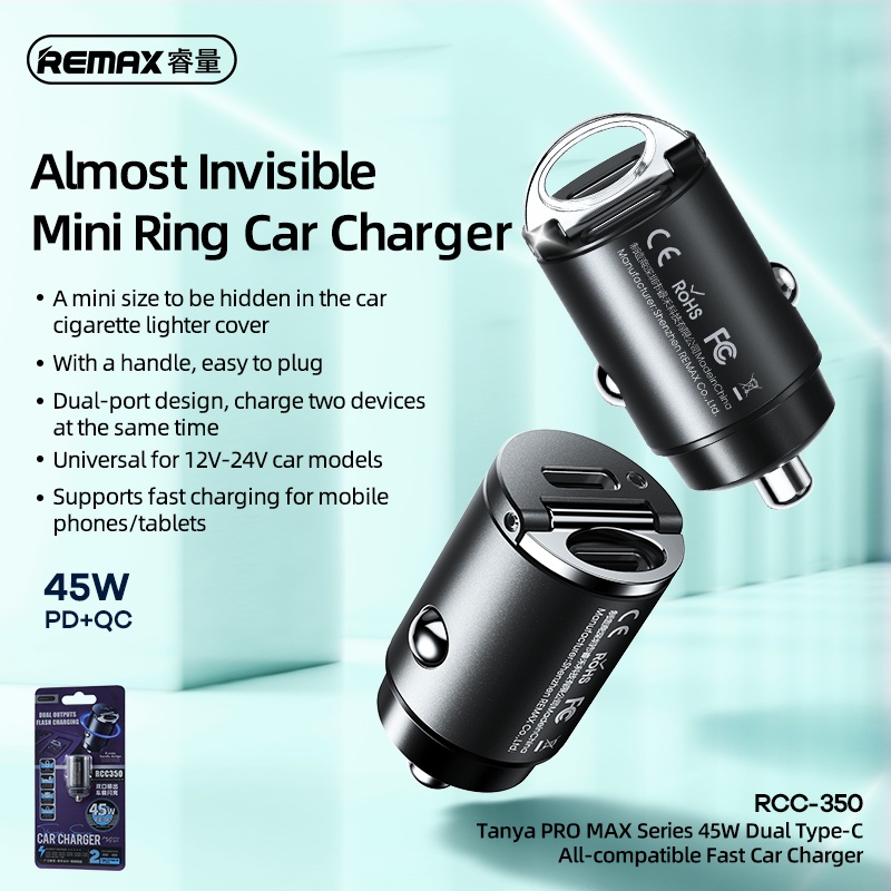 Remax Tanyue Pro Max 45W Dual Type-C ที่ชาร์จในรถยนต์ แบบชาร์จเร็ว ...