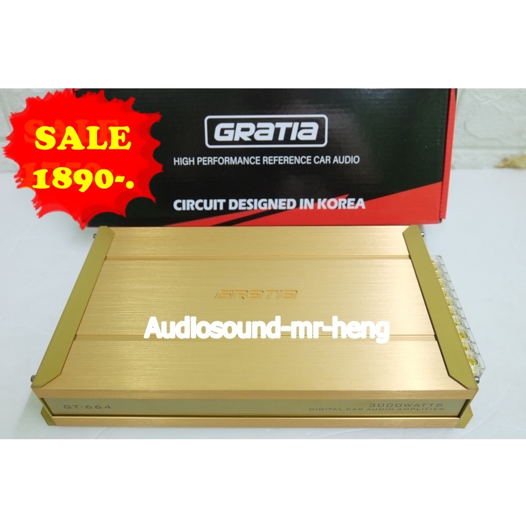 พาวเวอร์แอมป์ 4ch แอมป์รถยนต์ คลาสดี 4CH Gratia GT-664 2100W ของใหม่ - hengza002 - ThaiPick