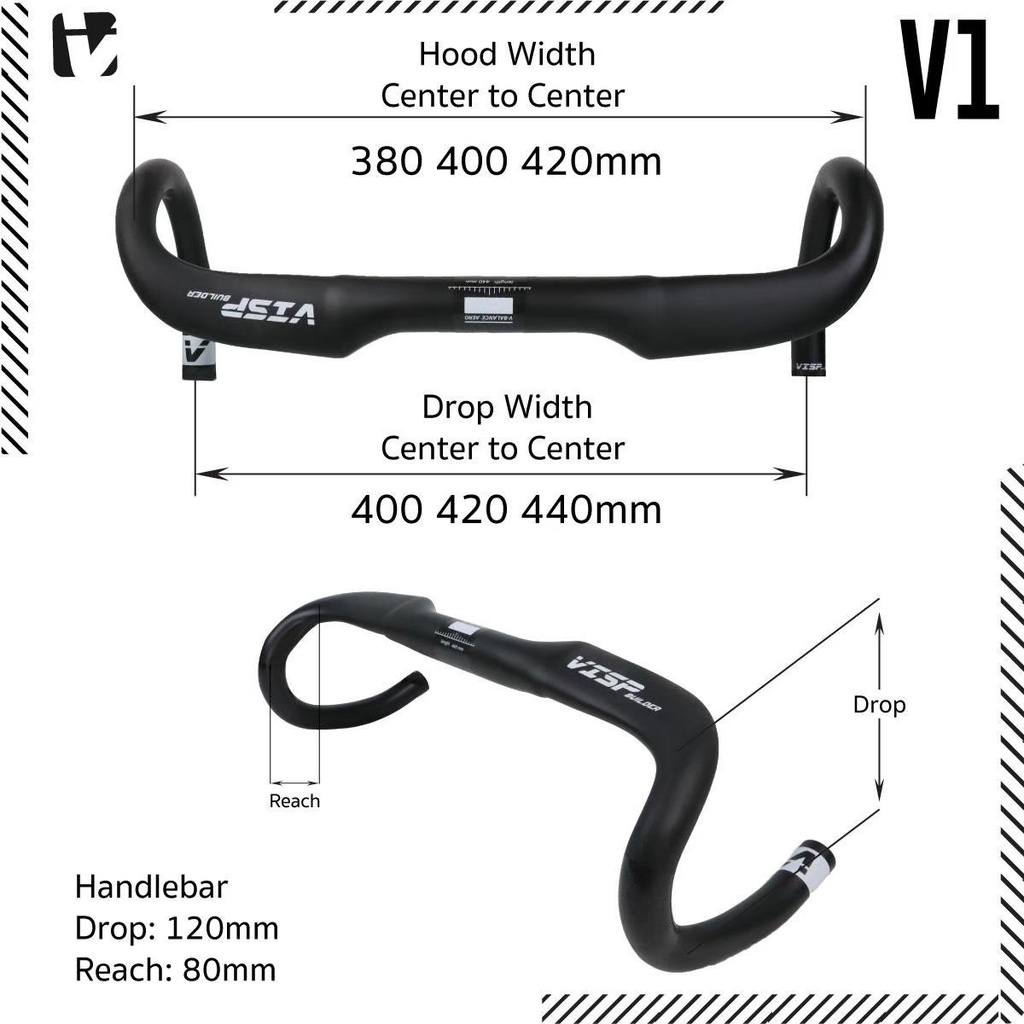 แฮนด์จักรยาน Carbon Visp V1 Handlebar - lkbikeshop - ThaiPick